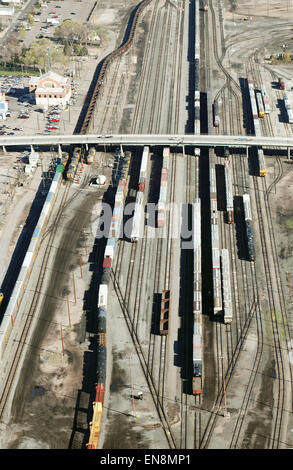Train cars in railroad switching yard Minneapolis St Paul minnesota USA ...