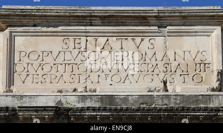 Emperor Titus s Triumphal arch inscription Rome Senatus Populusque ...