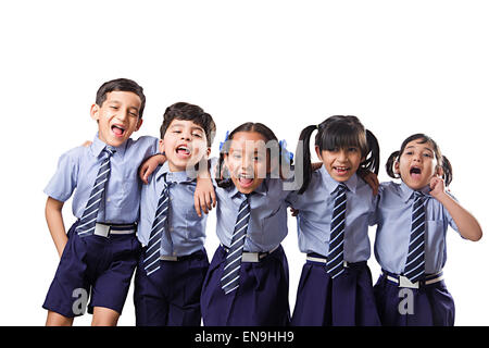 indian school friends group Queues Stock Photo - Alamy