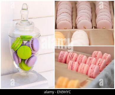 Delicious sweet buffet with macarons, 5 high resolution isolated on ...