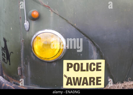 Police aware Sticker on car window Stock Photo - Alamy