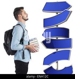 An Undecided Boy Student Stock Photo - Alamy
