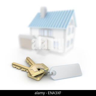 House key for housing or real estate concept, 3d rendering Stock Photo ...