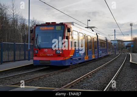 Sheffield Stagecoach Supertram at Sheffield station tram stop, with ...