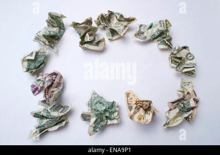 Money Wasted Crumpled Up Stock Photo - Alamy