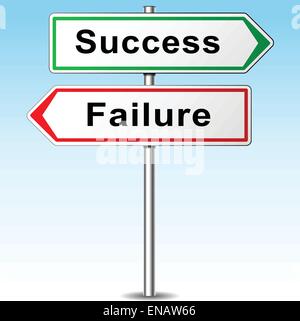 Success and Failure Road Signs, Vector Illustration for Goal Direction ...