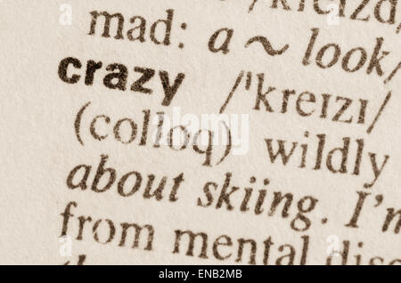Dictionary definition of "Crazy Stock Photo - Alamy