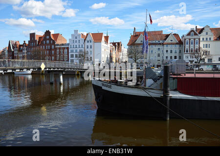 Old part of Lubeck, is the second largest city in Schleswig-Holstein ...