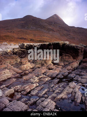 Ben More Coigach viewed from the shore at Culnacraig, Loch Broom ...