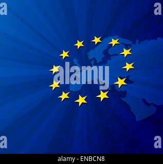 Vector illustration blue Europe map and flag Stock Vector Image & Art ...