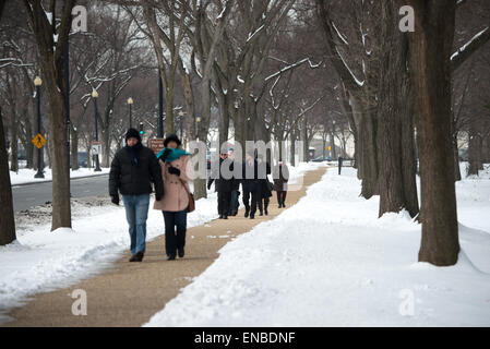 Visitors walk near the Lincoln Memorial Reflecting Pool, Tuesday, June ...