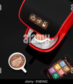 Espresso coffee machine with touch screen Stock Photo - Alamy