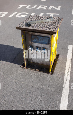 Sunken Electricity Power outlet in Car Park for Market Traders Stock ...
