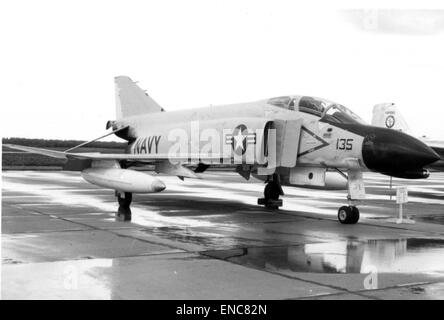 A photograph of a McDonnell F4H-1 Phantom II (F-4B-25-MC) with Bureau ...