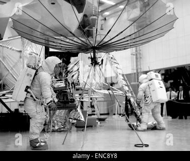 Photograph of astronauts Jim Lovell and Fred Haise during a geology ...