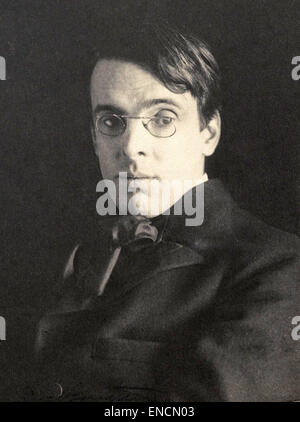 Irish poet William Butler Yeats (right), with his wife George Hyde-Lees ...