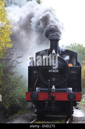 LMS Class 3F 0-6-0 tank engine No 47406 leaving Bitton station Stock ...