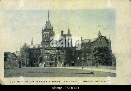 Historic photograph of an institution for the feeble-minded, offering ...