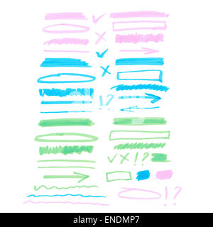 Set of colorful highlight elements. Vector illustration Stock Photo - Alamy