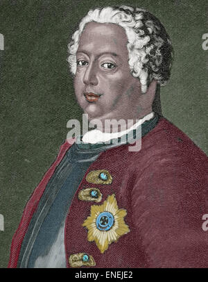 FREDERICK WILLIAM I OF PRUSSIA (1688-1740) inspecting his infantry ...