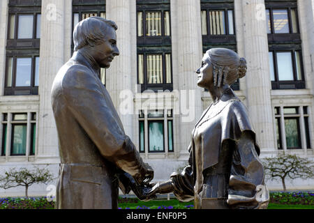 Statues of Joseph and Emma Smith, Temple Square, Salt Lake City, Utah ...
