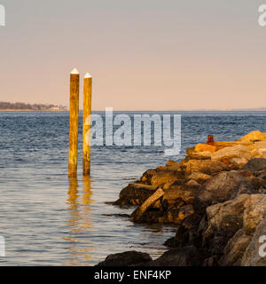 Black Point beach in Niantic Connecticut during the blue hour golden ...