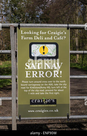 Sat Nav Errors Mistakes Sign warning of problems with car satellite ...