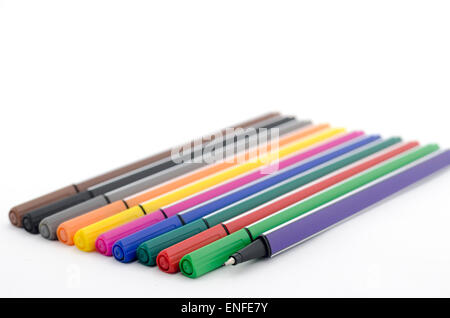 colorful pens isolated on white Stock Photo - Alamy