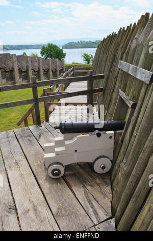 Cannon on fort wall, Fort Loudoun State Park, TN, French and Indian War ...