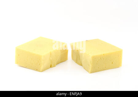 two piece yellow household sponge isolated on white background Stock ...