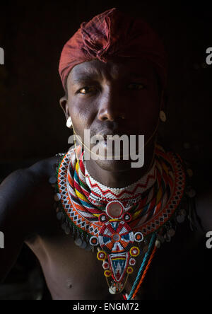 Portrait of a samburu tribesman morane, Samburu County, Samburu ...