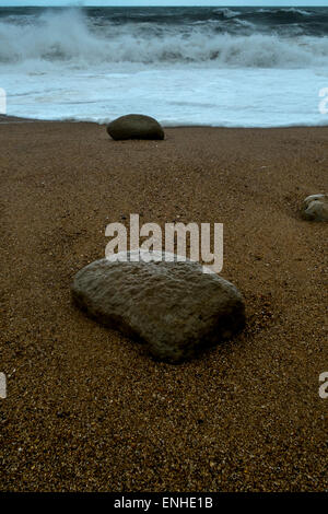 big Waves and choppy Water on the Beach Stock Photo - Alamy