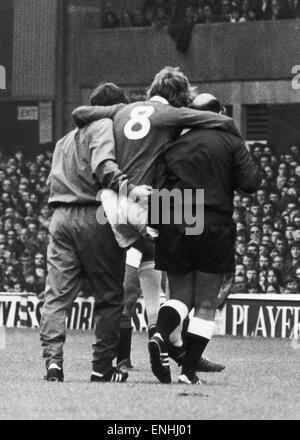 Injured football player being carried on a stretcher Stock Photo - Alamy
