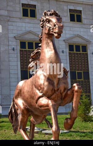Bronze sculpture featuring a racing horse near New Opera House in ...