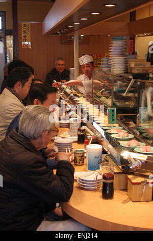 Typical Traditional Revolving Sushi Bar in Asakusa Tokyo Japan Stock ...