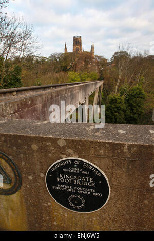 Kingsgate footbridge leading to Durham Cathedral Durham UK Stock Photo ...