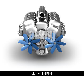 V8 engine over white. My own design. Top view Stock Photo - Alamy