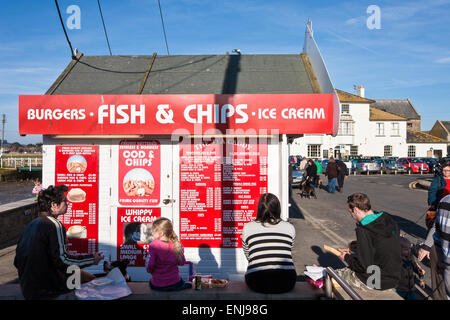 Food Kiosk in West bay, Dorset, England, UK Stock Photo - Alamy