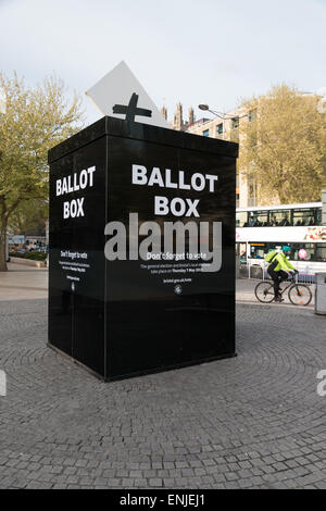 A large ballot box in Bristol, UK to promote the UK General and Local ...