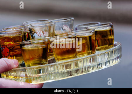Alcohol shots on tray Drinking shots Stock Photo - Alamy