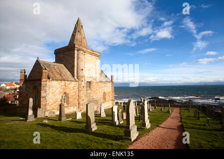 St Monans Auld Kirk, Fife, Scotland on a cold winters day Stock Photo ...
