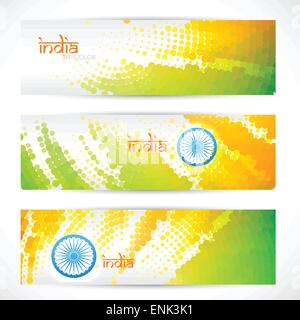set of indian flag headers Stock Vector Image & Art - Alamy