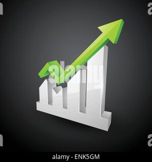 green business growth arrow showing upward trend Stock Vector Image ...