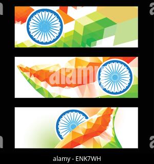 vector set of indian flag headers Stock Vector Image & Art - Alamy