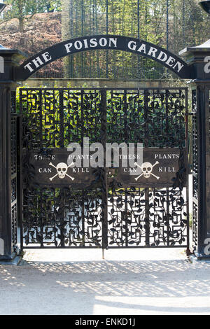 These plants can kill sign on the gates of the poison garden at Alnwick ...