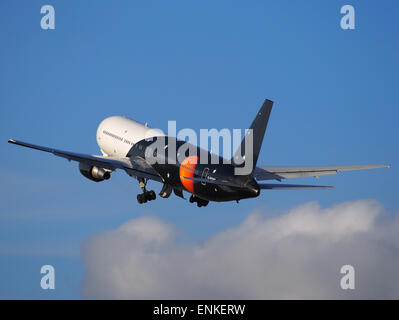 Titan Airways G-POWD, a Boeing 767, is captured taking off from ...