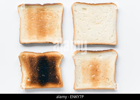 from normal to hard fried toasts variation isolated on white Stock ...