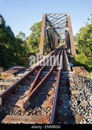 vintage metal and steel railway bridge in the rural countryside Stock ...