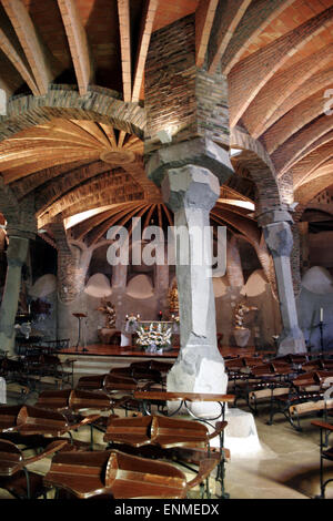Crypt and unfinished church from Colonia Guell designed by Antoni Gaudi ...