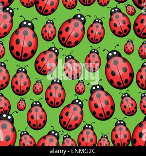 Cute ladybug seamless pattern. Seamless background with ladybug. Simple ...